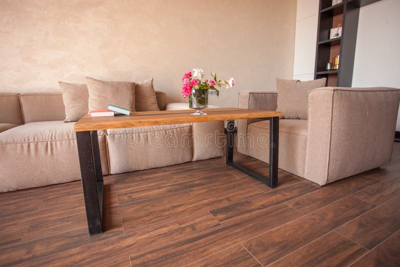 Empty Coffee Table Over Defocused Coffee Shop Background with Copy ...