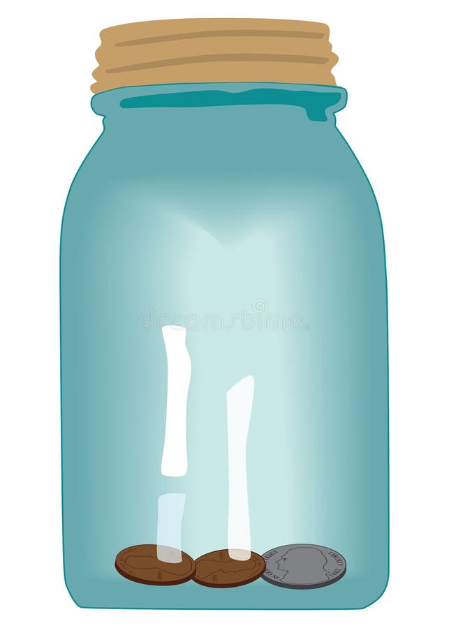 Almost Empty Coin Jar stock vector. Illustration of cartoon - 265767353