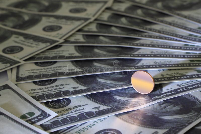 Empty coin placed in dark stock photo. Image of coin - 42108464