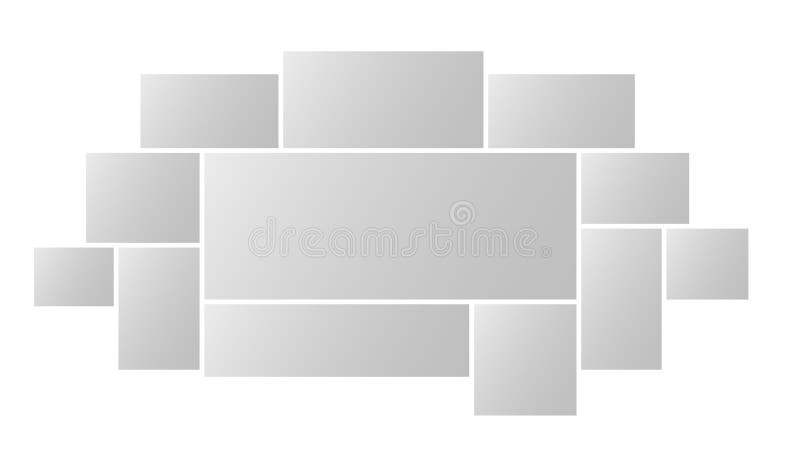 Empty Collage Frames Templates for Photo and Images Stock Vector ...