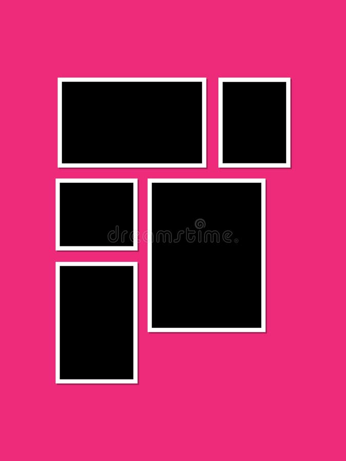 Empty Collage Vector Photo Frame Template Stock Vector - Illustration ...