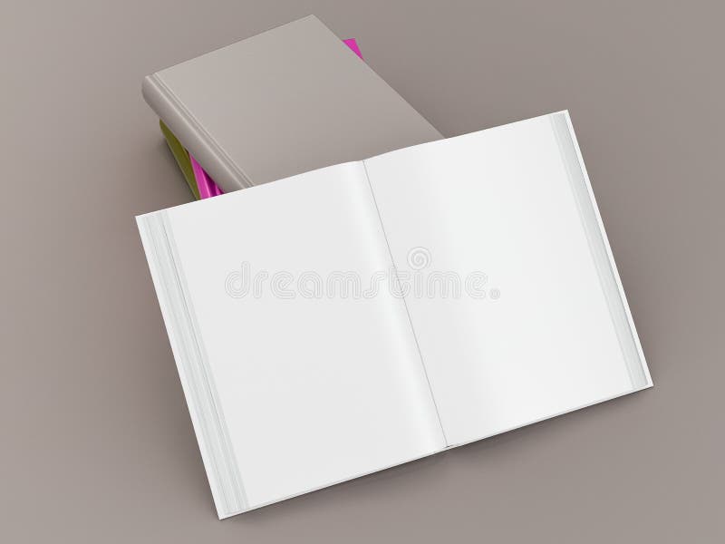 Empty Color Book Mockup Template on Gray Background Stock Image - Image ...