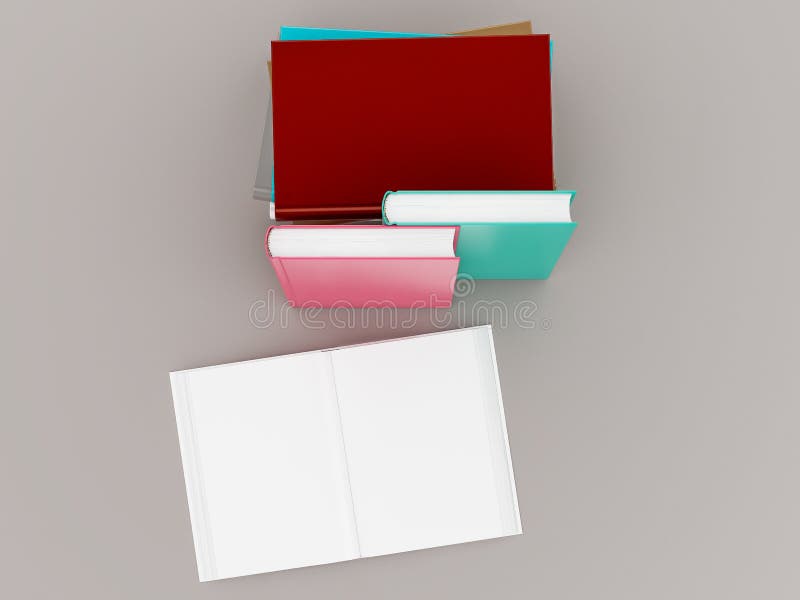 Empty Color Book Mockup Template on Gray Background Stock Photo - Image ...