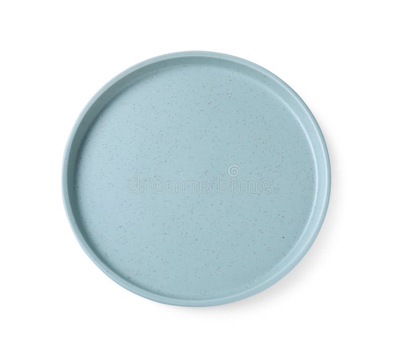 Empty Color Ceramic Plate Isolated on White, Top View Stock Image ...