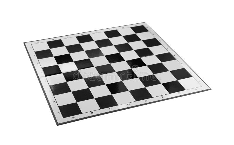 Empty Checkerboard Isolated on White, Top View Stock Image - Image of ...