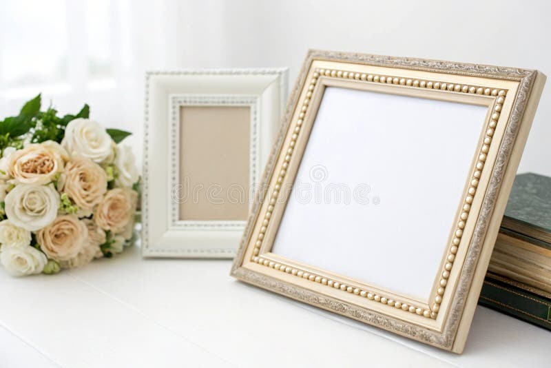 Empty Color and Photo Frame Notes Isolated on White Stock Illustration ...