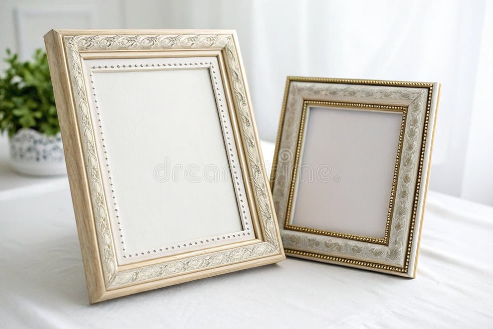 Empty Color and Photo Frame Notes Isolated on White Stock Illustration ...