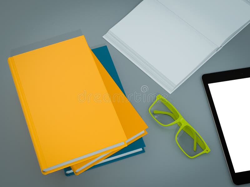Empty Colored Books Mockup Template. High Resolution. Stock ...
