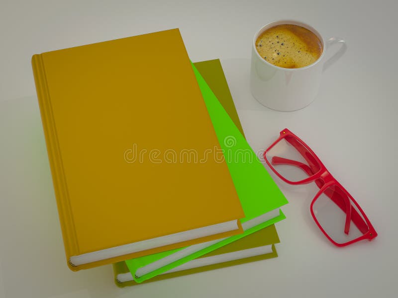 Empty Colored Books Mockup Template. High Resolution. Stock ...