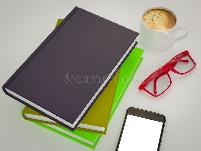 Empty Colored Books Mockup Template. High Resolution. Stock Photo ...