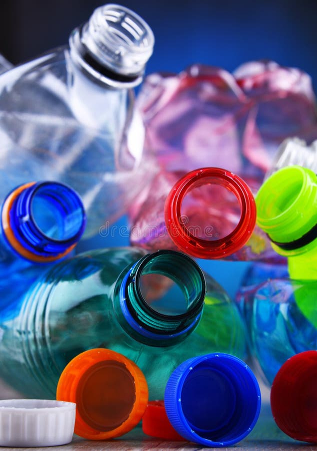 Empty Colored Carbonated Drink Bottles. Plastic Waste Stock Image ...