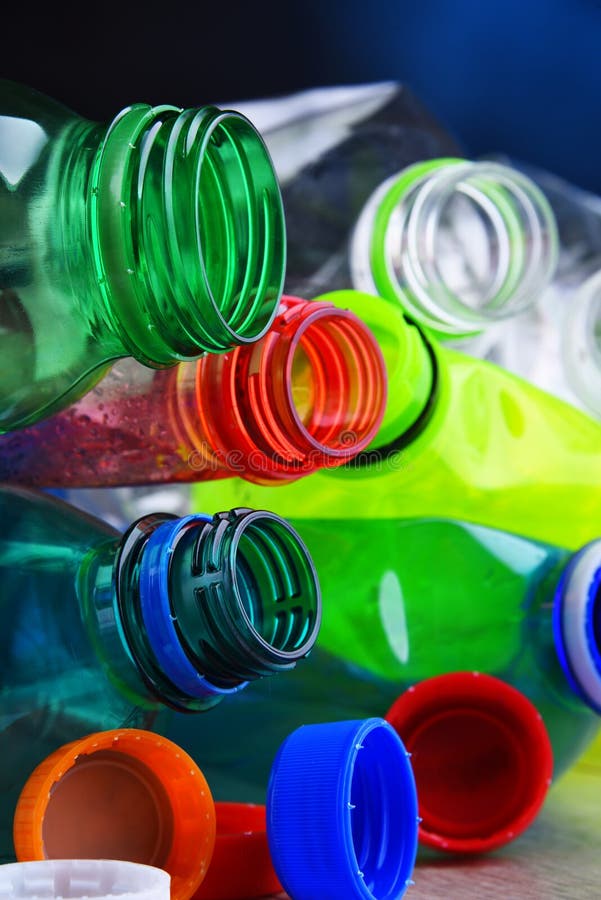 Empty Colored Carbonated Drink Bottles. Plastic Waste Stock Image ...