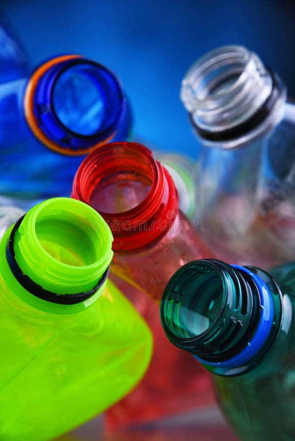Empty Colored Carbonated Drink Bottles. Plastic Waste Stock Image ...