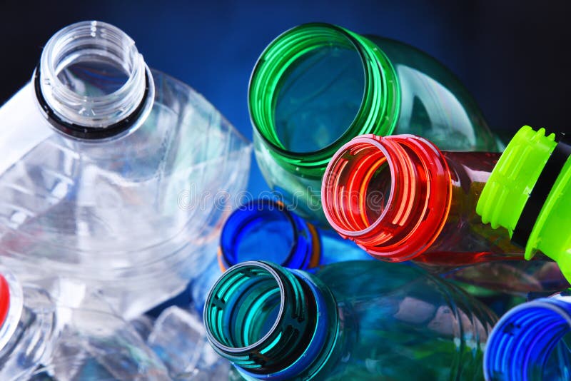 Empty Colored Carbonated Drink Bottles. Plastic Waste Stock Image ...