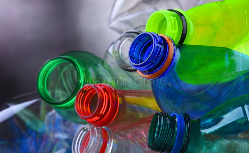 Empty Colored Carbonated Drink Bottles. Plastic Waste Stock Image ...