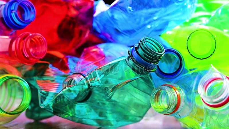 Empty Colored Carbonated Drink Bottles. Plastic Waste Stock Footage ...