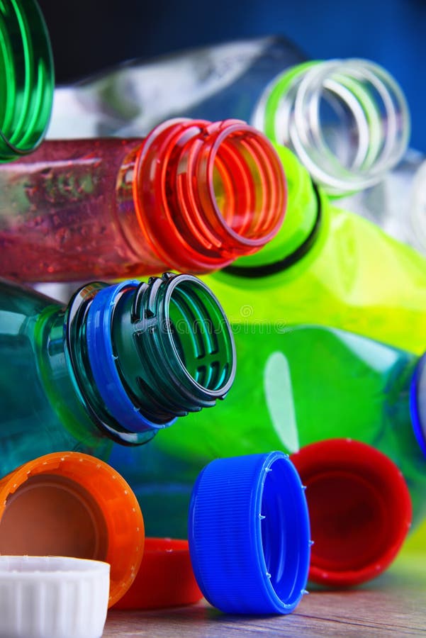 Empty Colored Carbonated Drink Bottles. Plastic Waste Stock Photo ...