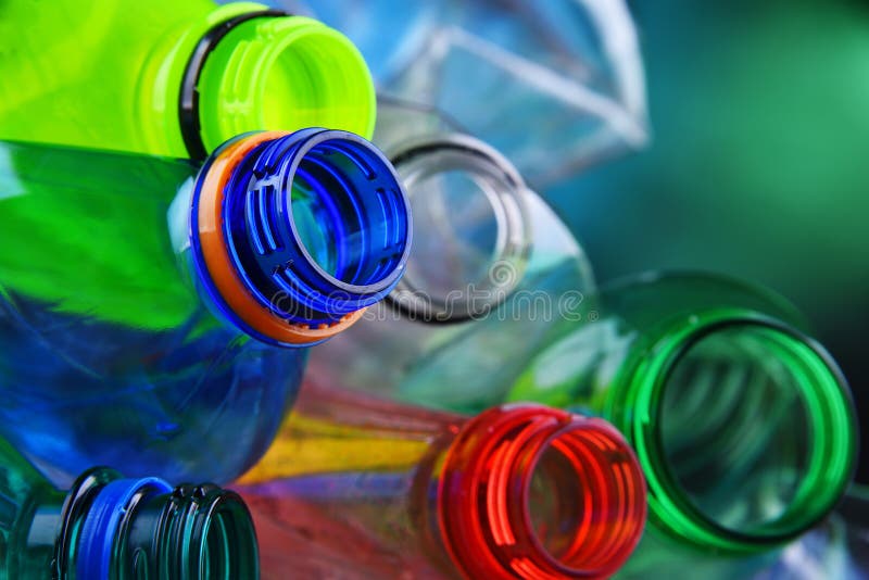 Empty Colored Carbonated Drink Bottles. Plastic Waste Stock Photo ...