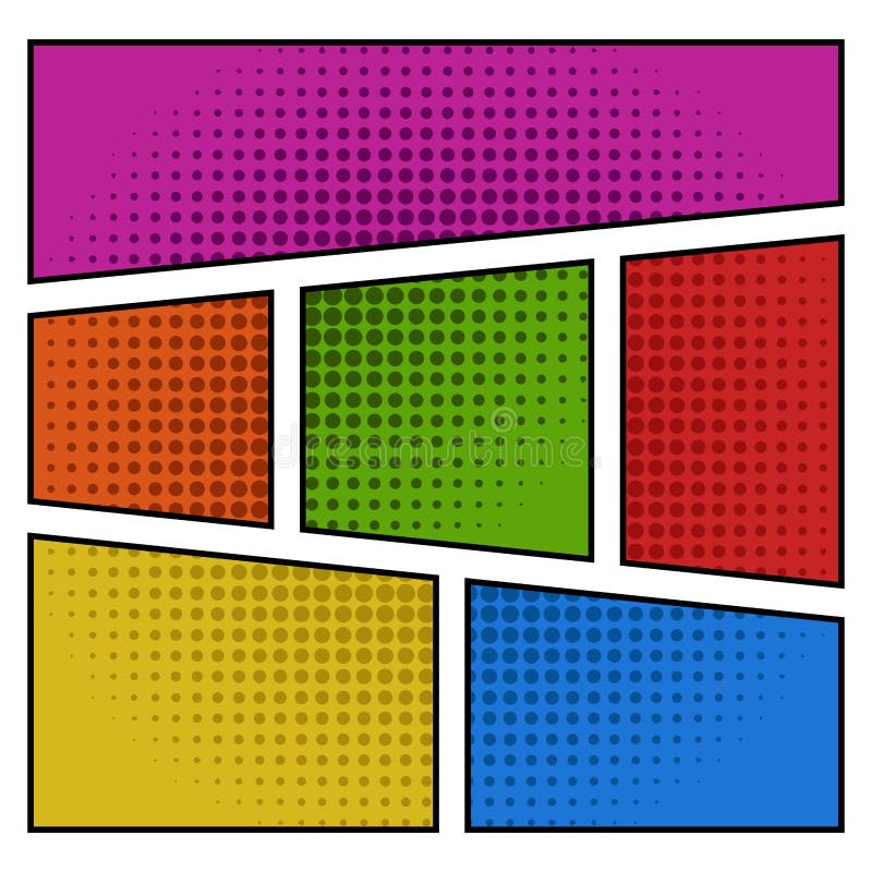 Empty colored comic page stock vector. Illustration of cartoon - 126471368