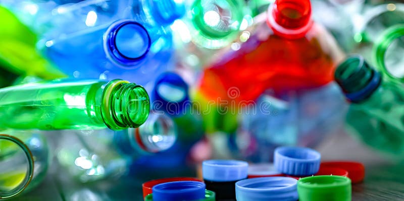 Empty Colored Drink Bottles. Recyclable Plastic Waste Stock Image ...