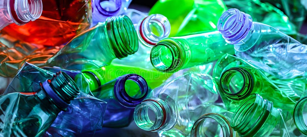 Empty Colored Drink Bottles. Recyclable Plastic Waste Stock Photo ...
