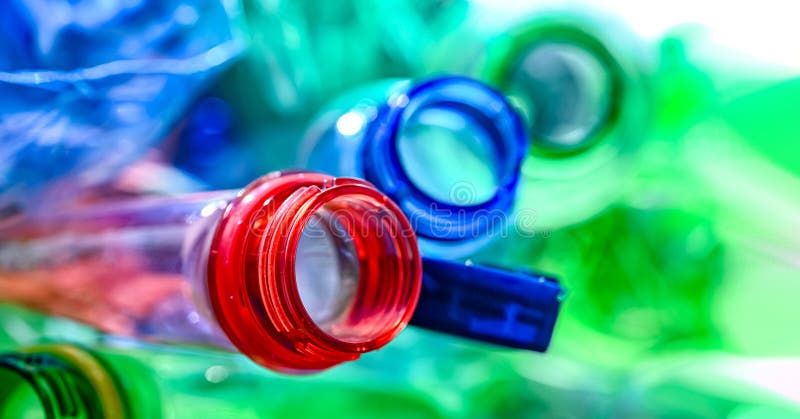 Empty Colored Drink Bottles. Recyclable Plastic Waste Stock Image ...