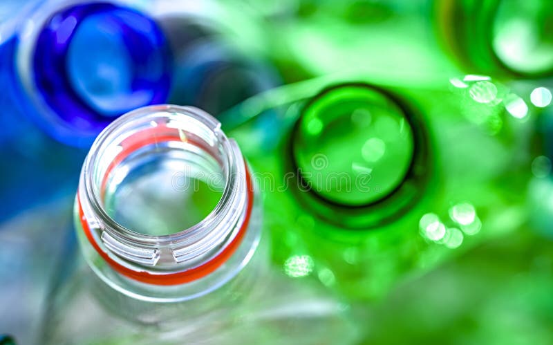 Empty Colored Drink Bottles. Recyclable Plastic Waste Stock Image ...