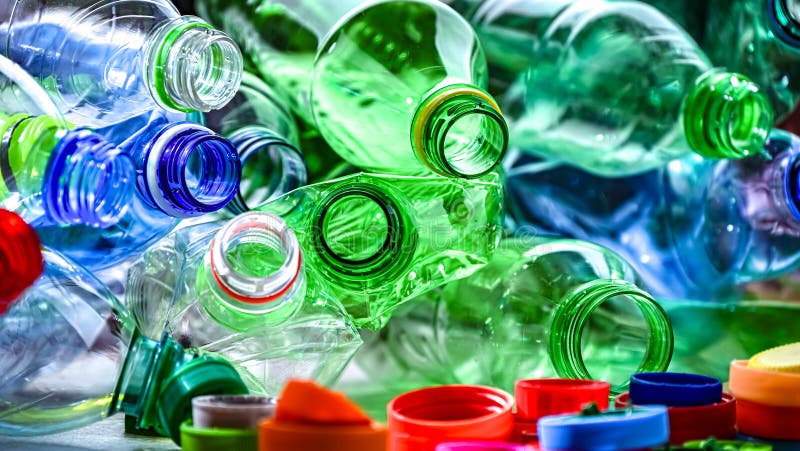 Empty Colored Drink Bottles. Recyclable Plastic Waste Stock Image ...