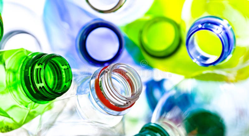 Empty Colored Drink Bottles. Recyclable Plastic Waste Stock Photo ...