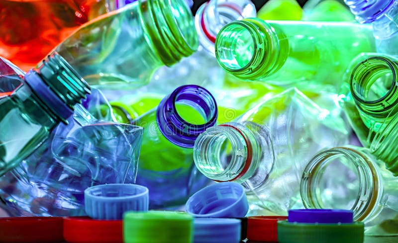 Empty Colored Drink Bottles. Recyclable Plastic Waste Stock Image ...