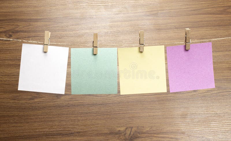 Empty Colored Paper Sheets for Notes, Frames that Hang on a Rope with ...