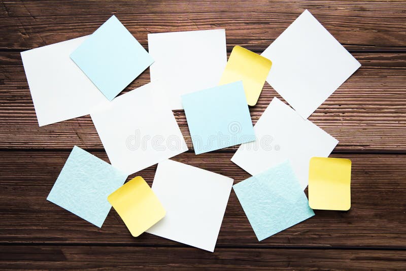 Empty Colored Sticky Notes Pinned To the Wooden Message Board. Reminder ...