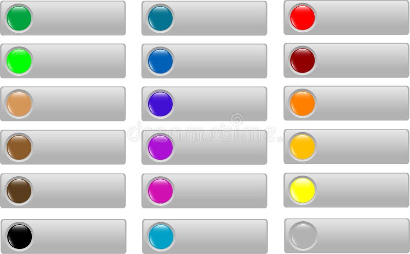 Empty Colored Web Button Collection Stock Vector - Illustration of ...