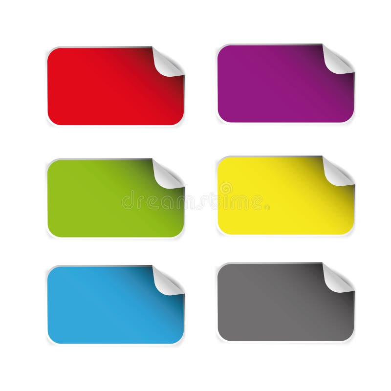 Empty Colorful Labels Stickers Set Stock Vector - Illustration of ...