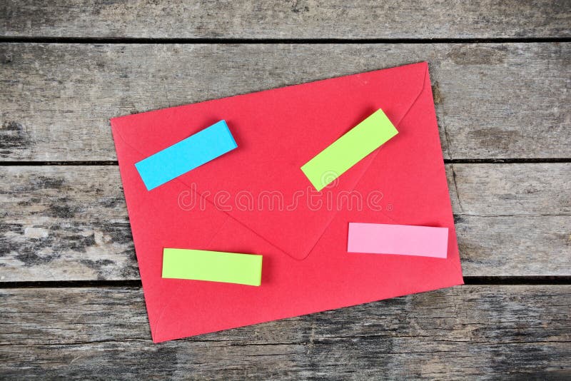 Empty Colorful Notes on Red Envelope Stock Image - Image of notepaper ...