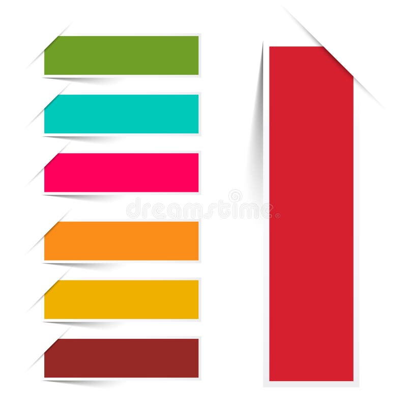 Empty Colorful Paper Labels Set Iolated Stock Vector - Illustration of ...