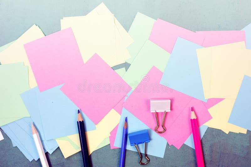 Empty Colorful Post it Top View Stock Image - Image of brainstorm ...