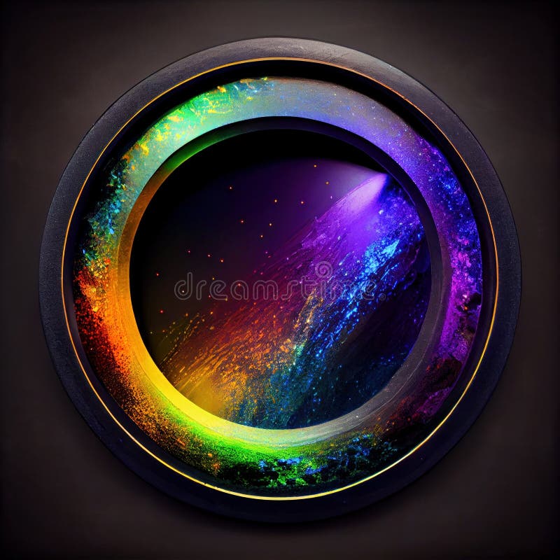 An Empty Colorful Stone Circle Frame on Solid Background. Stock ...
