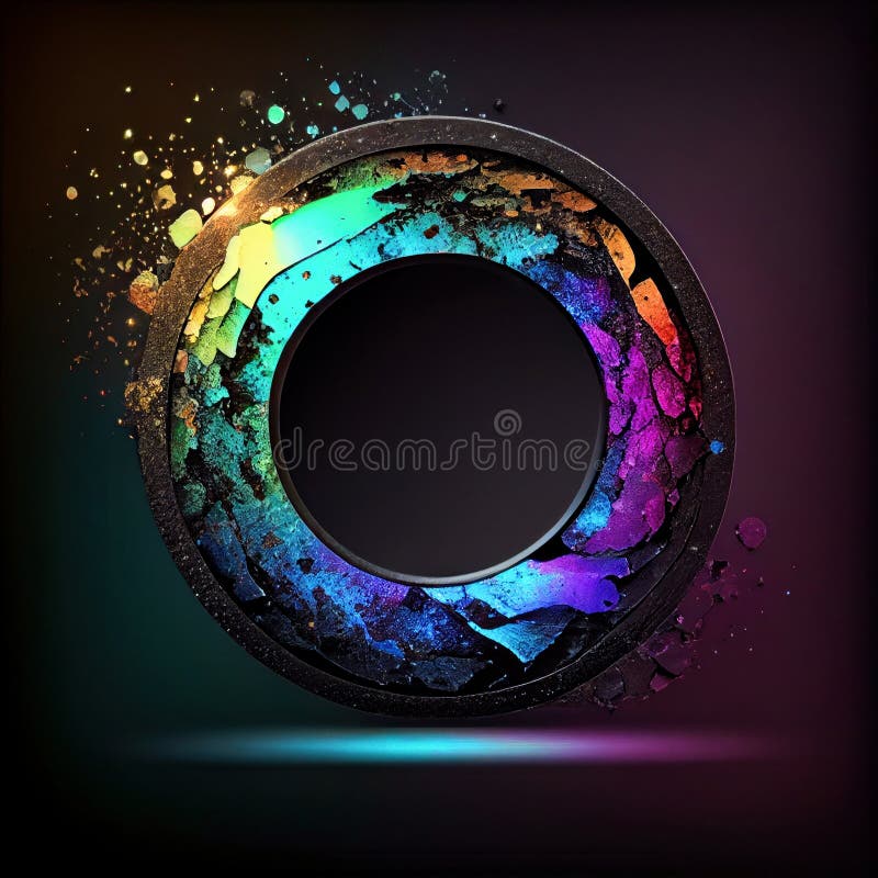 An Empty Colorful Stone Circle Frame on Solid Background. Stock ...