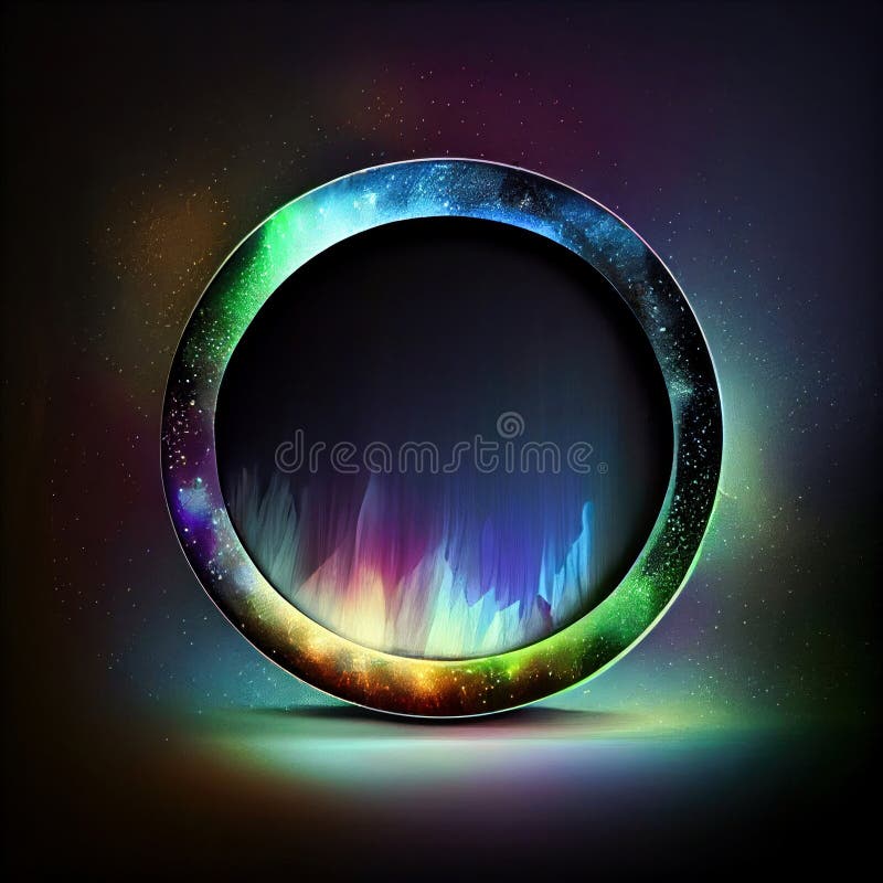 An Empty Colorful Stone Circle Frame on Solid Background. Stock ...