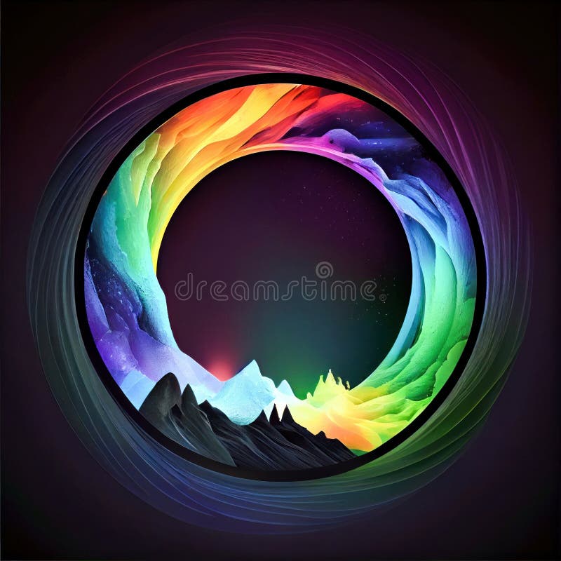 An Empty Colorful Stone Circle Frame on Solid Background. Stock ...