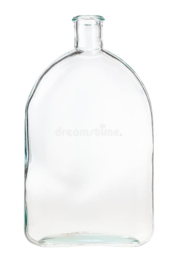 Empty Colorless Flask Isolated on White Stock Image - Image of bottle ...