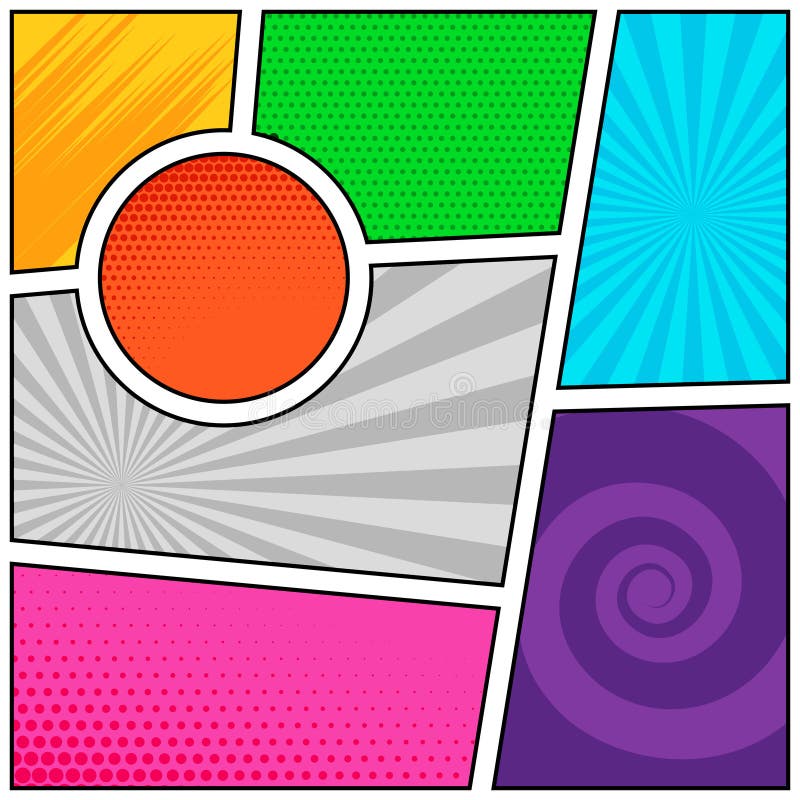 Empty Comic Book Template Background Design Stock Vector - Illustration ...
