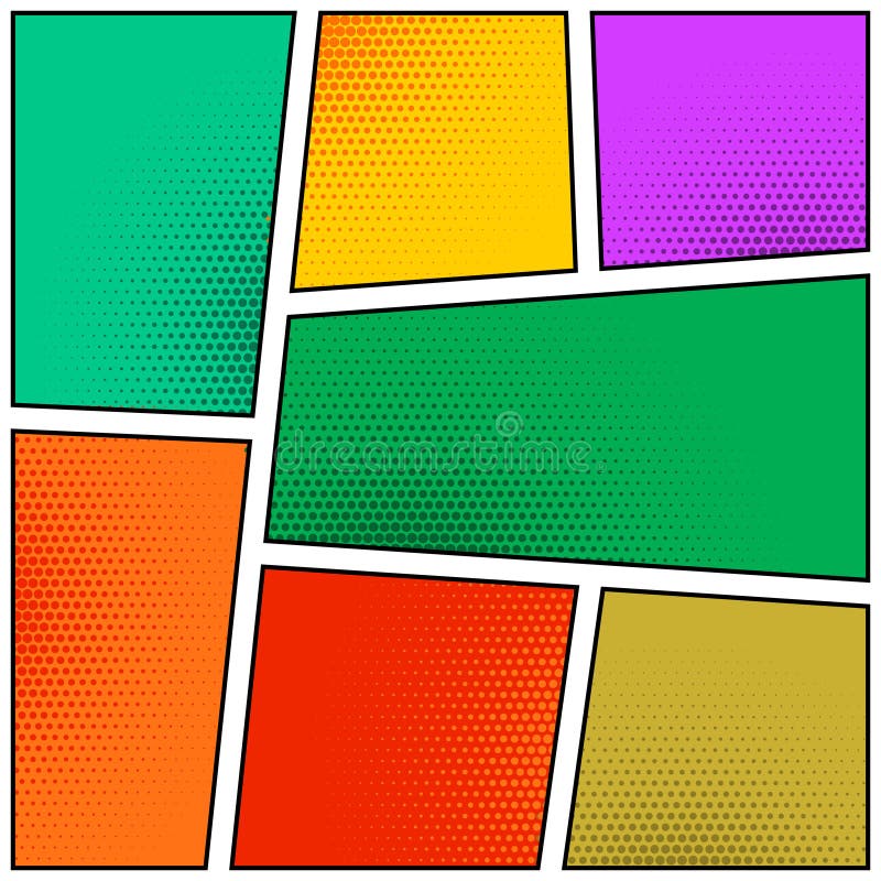 Set Of Empty Comic Style Speech Bubbles With Halftone Shadows. Design ...