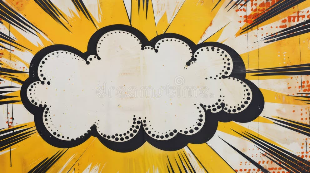 Empty Comic Book Speech Bubble Over a Yellow and Orange Background ...