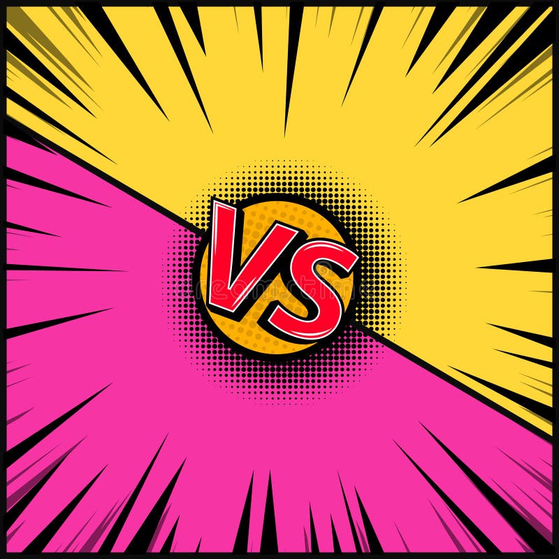 Empty Comic Book Style Background. Versus Illustration. Design Element ...