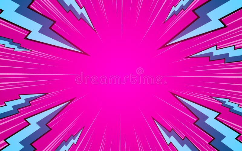 Empty Comic Cartoon Thunder Flash Background. Vector Illustration Stock ...