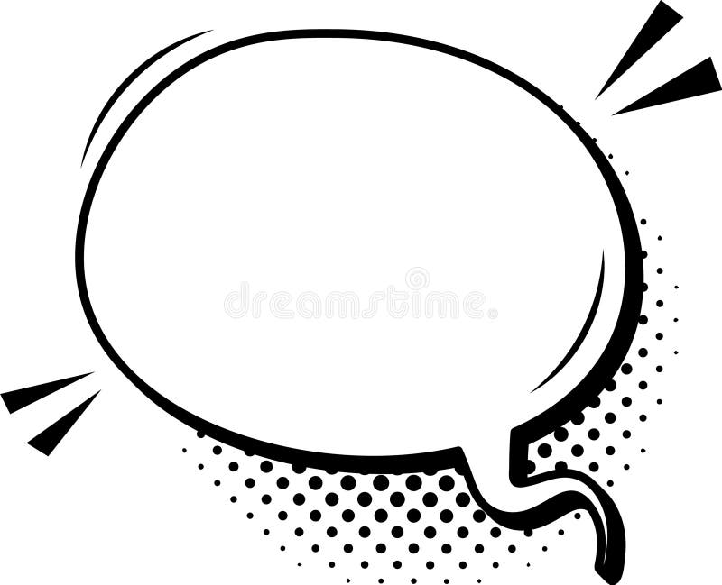 Empty Comic Speech Bubble is Popping Out with Halftone Dots Shadow ...