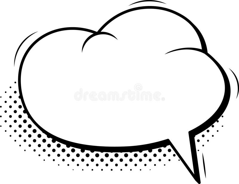 Empty Comic Speech Bubble Popping Out with a Halftone Shadow Against a ...