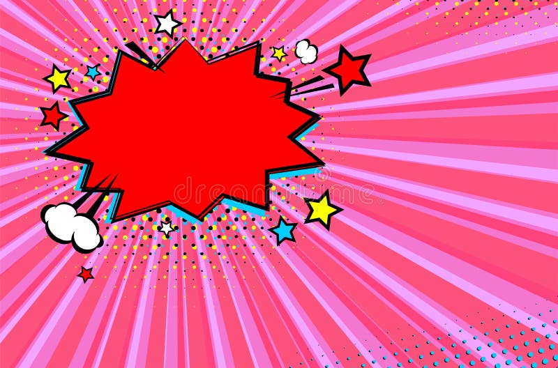 Empty Comic Speech Red Bubble on Pop Art Style Background Stock Vector ...